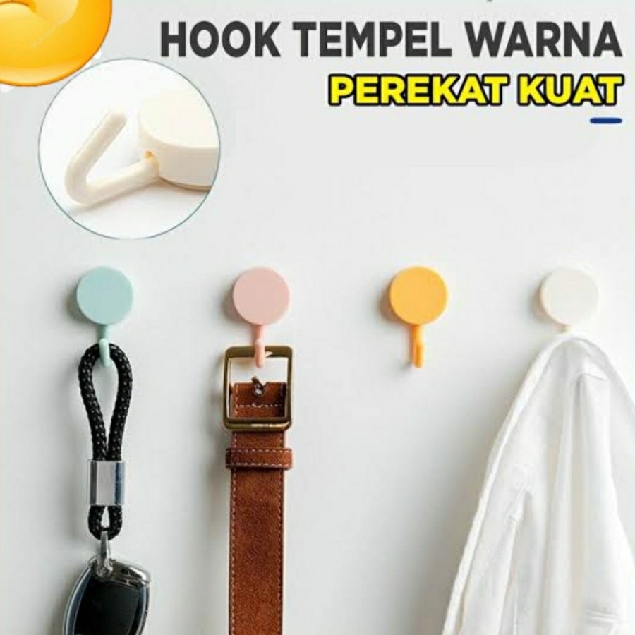 Jual Gantungan HOOK BULAT POLOS Tempel Tembok Wall Hook Kail Serbaguna ...