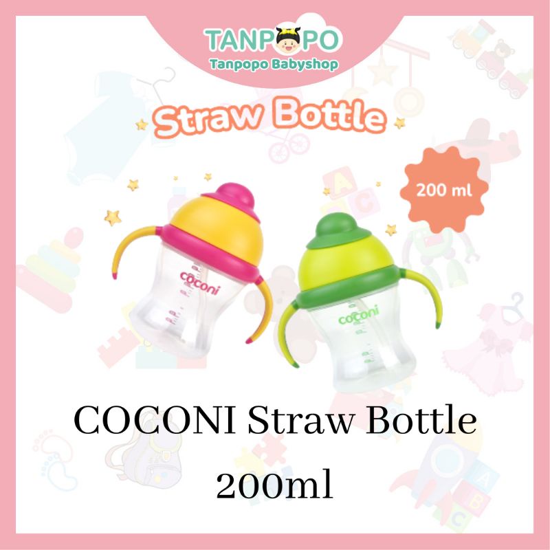 Jual Coconi Straw Bottle 200ml ( Botol minum sedotan anak bayi) | Shopee Indonesia