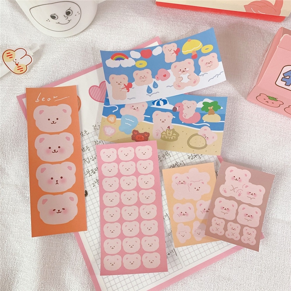 Jual Stiker Beruang Lucu Bear Sticker Cute Aesthetic untuk Scrapbook ...