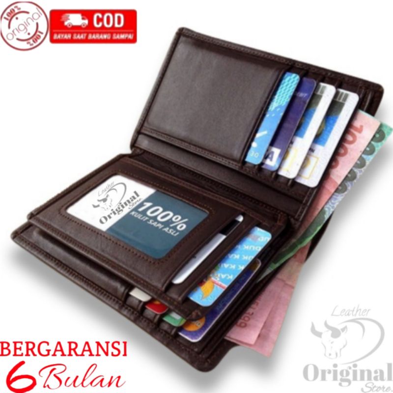 Jual Dompet Kulit Pria 3/4 100% ORIGINAL Kulit Asli | Shopee Indonesia