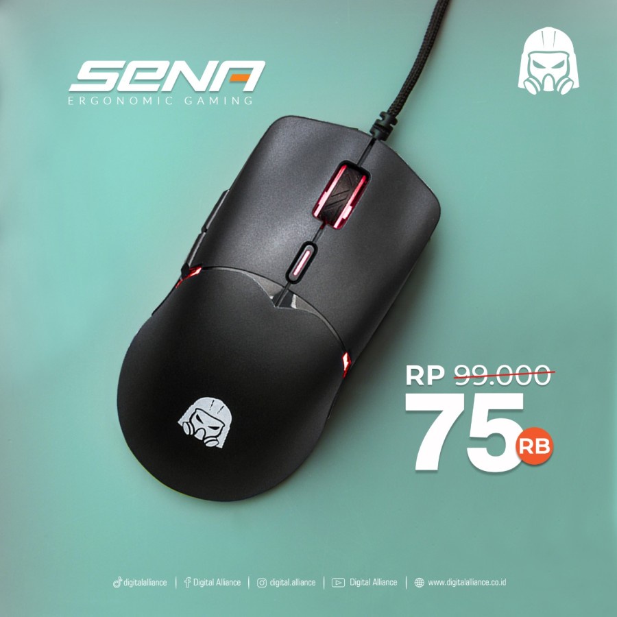 Jual Digital Alliance Mouse SENA Ergonomic Design Black | Shopee Indonesia