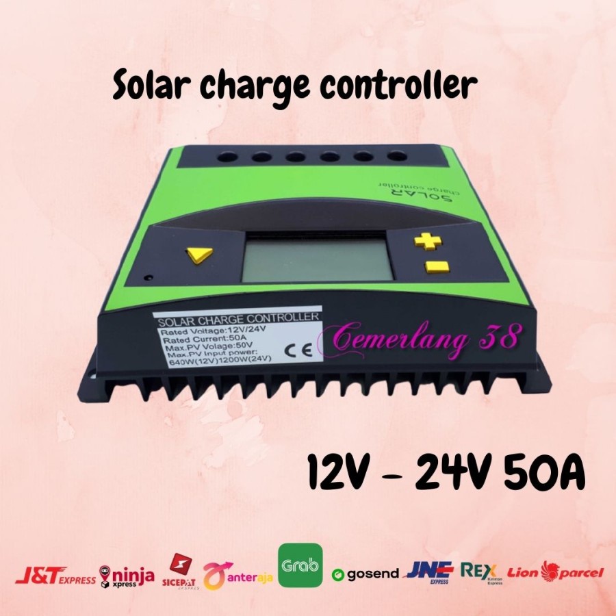 Jual Solar Panel Charger Controller Panel Surya 50A 12V 24V Cell isi ...