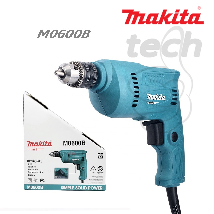 Jual Mesin Bor Tangan Listrik Kayu Besi 10mm Makita M0600B M0600 B | Shopee Indonesia