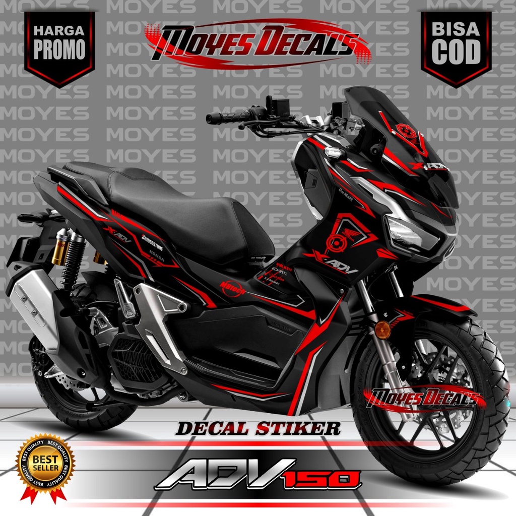 Jual BISA COD Decal Stiker Adv 150 Full Body Motif Terbaru Warna Merah ...