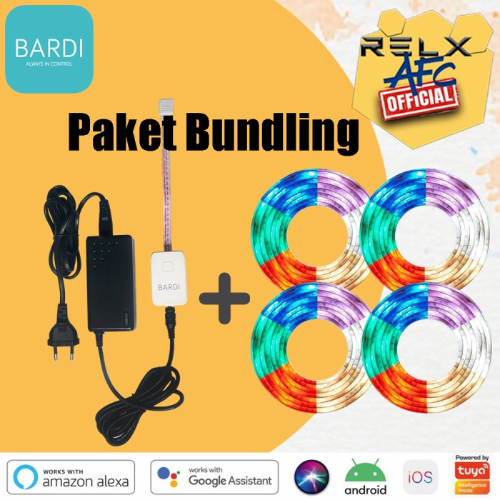 Jual Lampu Bardi Bundling 4 Led Strip Rgbww 2M & 1 Adaptor 10M | Shopee ...