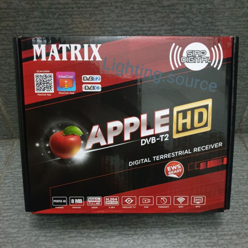 Jual STB DVB T2 SETUP TV BOX APPLE MATRIX HD SETBOX MATRIX APPLE ...