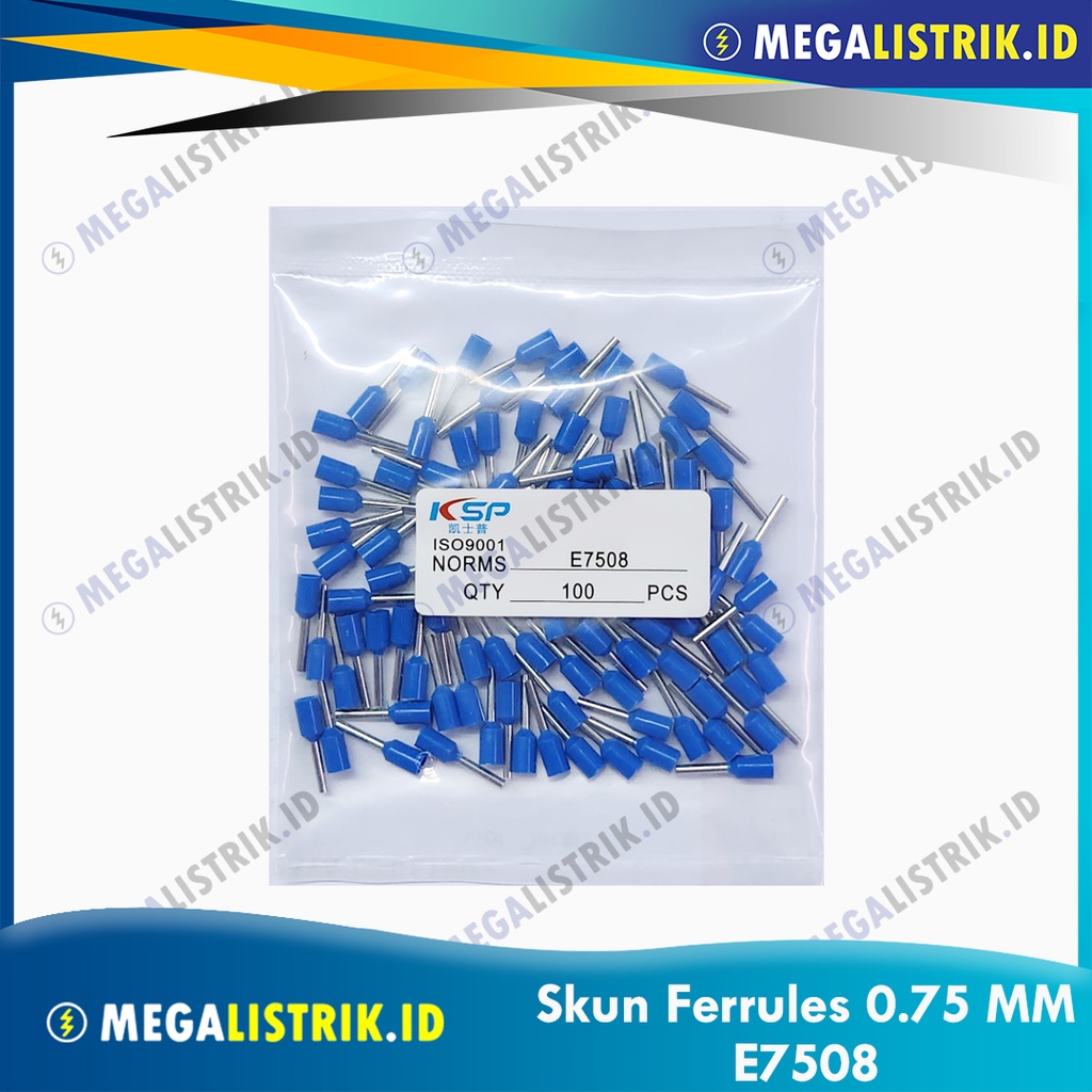 Jual KSP SKUN FERRULES 0.75 MM / SKUN KABEL FERULES 0.75MM / INSULATED ...