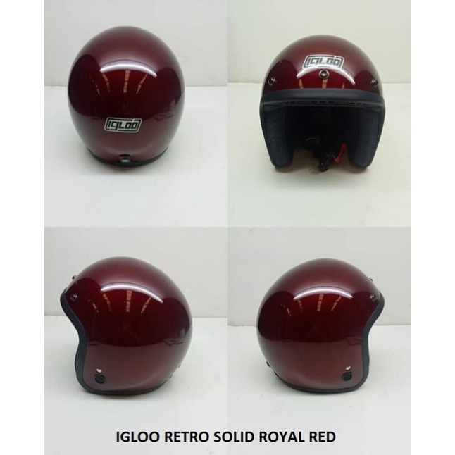 Jual Helm Bogo Retro Igloo Retro Solid (Free Kaca Helm) , SNI | Shopee ...