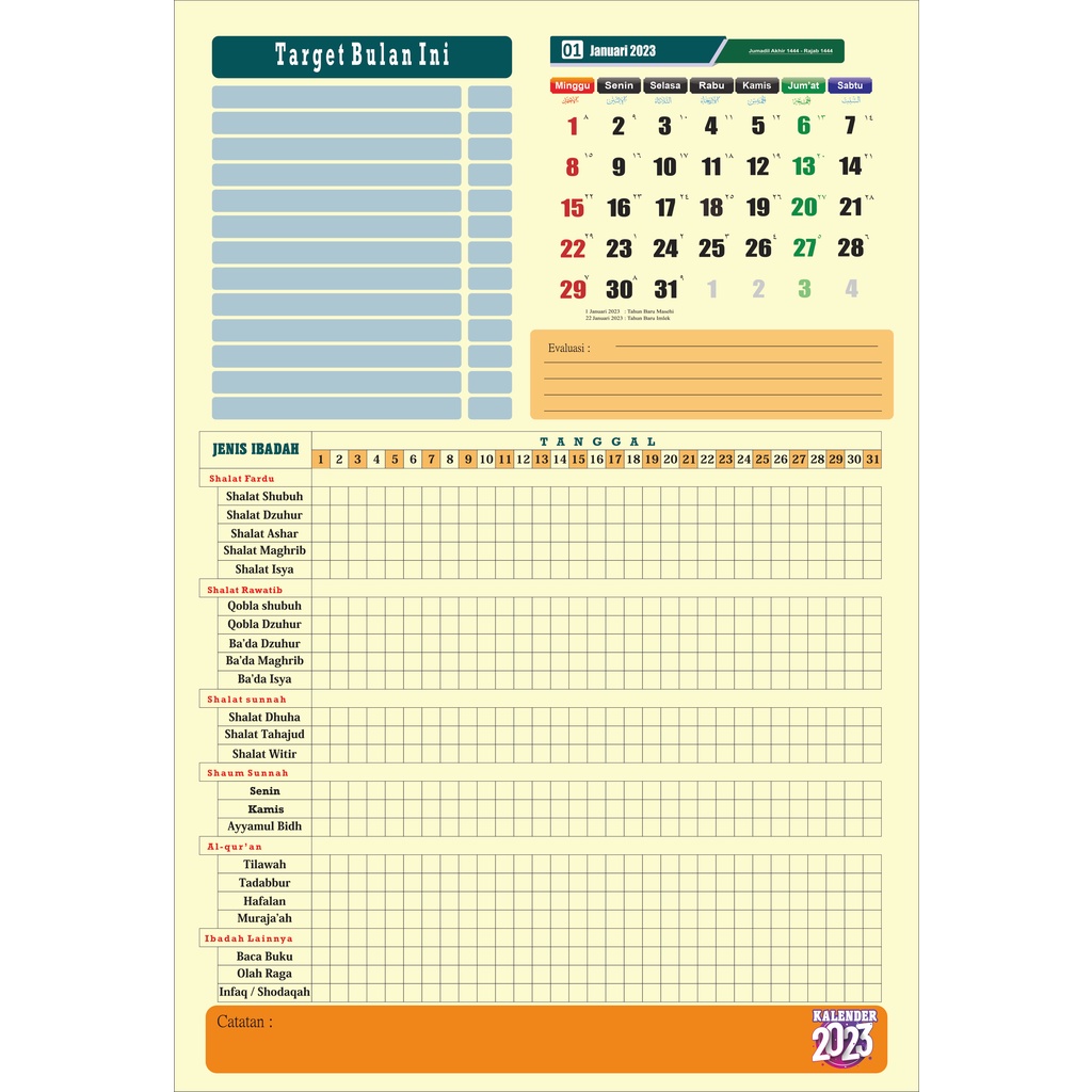 Jual Kalender Mutaba'ah 2023 | Shopee Indonesia