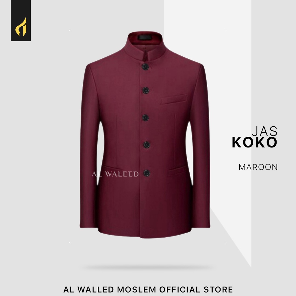 Jual Alwaleed Moslem Jasko/Jas mandarin - Jas Koko Pria Modern Warna ...