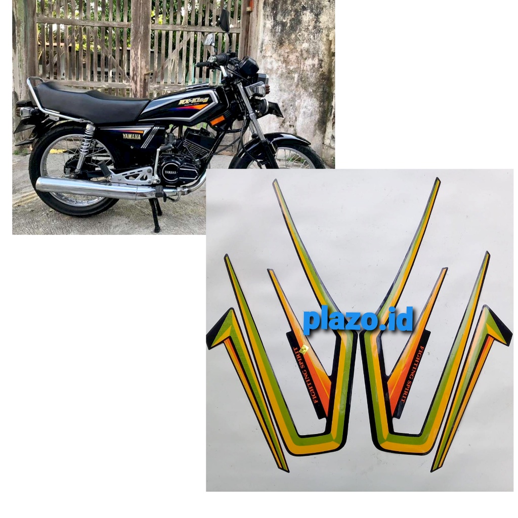 Jual stiker striping lis body motor yamaha rx king 2001 hitam-kuning ...