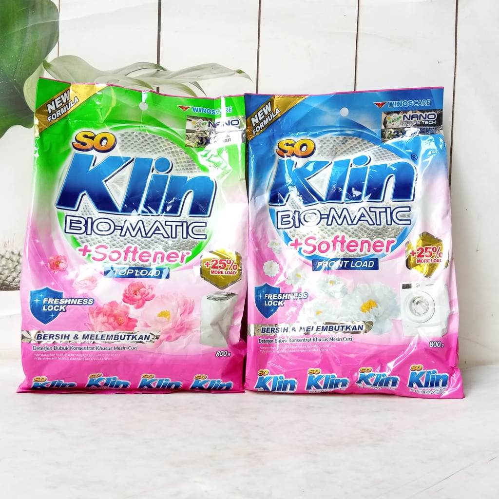 Jual So Klin Bio Matic 800gr (Mesin Cuci bukaan depan/atas, Top Load ...