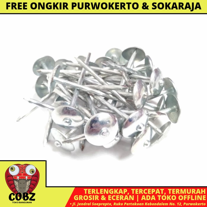 Jual 3 IN / NM Paku Kayu Payung Atap Seng Asbes Roofing Ulir KG ...