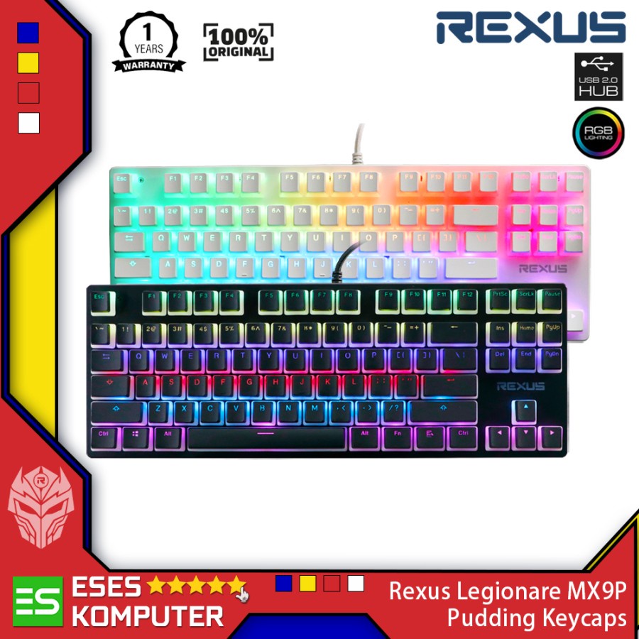 Jual Keyboard Rexus MX9P Pudding / MX9P TKL Pudding Keycaps Mecha ...