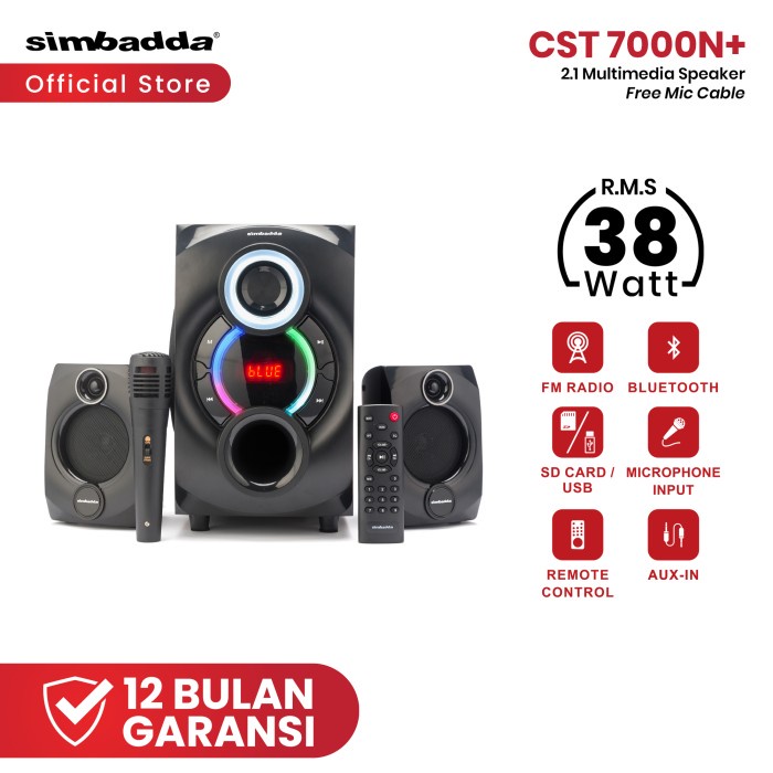 Jual Sdf Speaker Bluetooth Simbadda Cst 7000N+ Subwoofer Bass Power Led Display | Shopee Indonesia