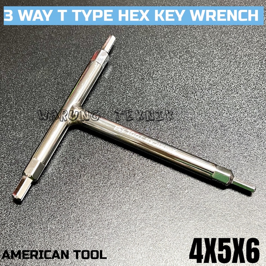 Jual American Tool T type Hex Key Wrench 4x5x6mm - kunci L Model T 4 x ...