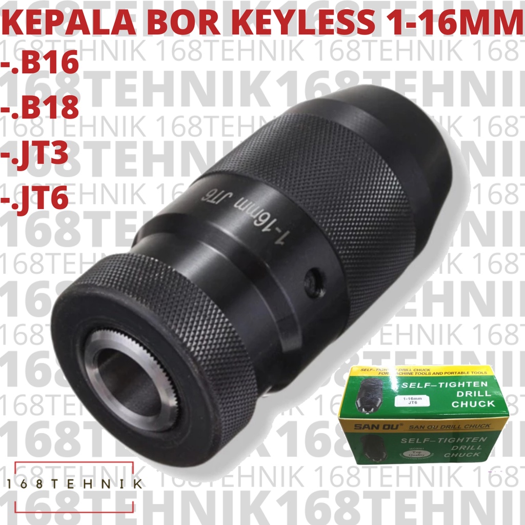 Jual KEPALA BOR KEYLESS 1-16MM JT6 / KEPALA BOR 16MM JT6 KYLESS ...