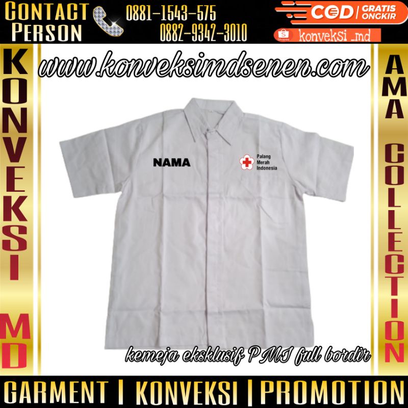 Jual kemeja eksklusif palang merah Indonesia saku 1/seragam palang ...