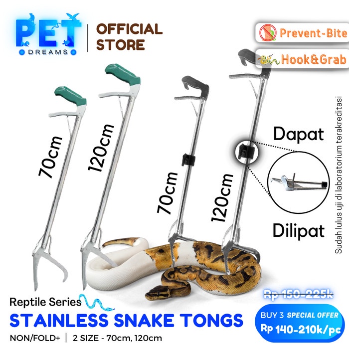Jual NOMOY SNAKE TONGS 70cm 120cm TONGKAT STAINLESS GRAB STICK ALAT ...
