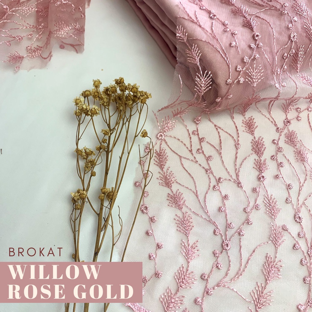 Jual ½ meter Kain Brukat Premium Willow Motif / Brokat Tile Prancis ...