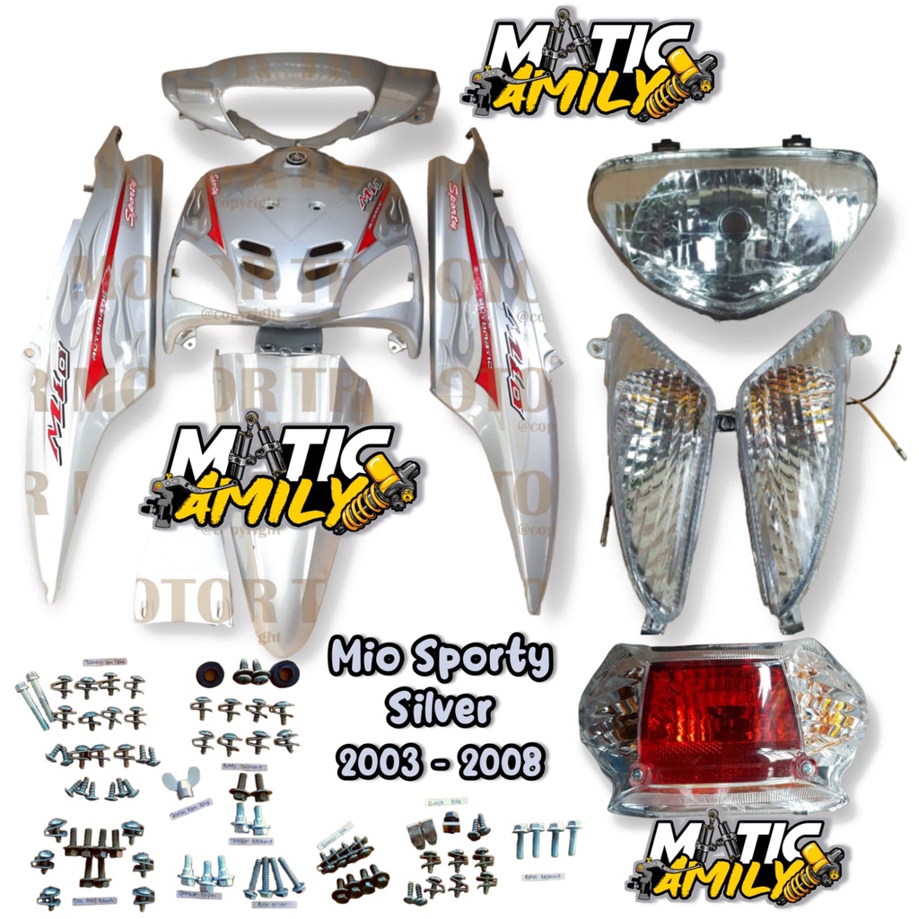 Jual FULL COVER BODY HALUS YAMAHA MIO SPORTY 2006 SILVER - MATIC FAMILY ...