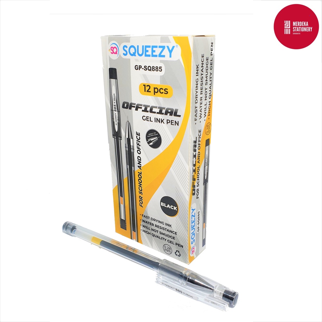 Jual (ISI 12)Pulpen/Bolpen/Ballpoint/Ballpen Gel SQUEEZY GP-SQ885 0.28 ...