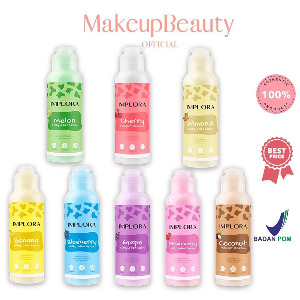 Jual IMPLORA Milky Lotion Serum 60ml | 100ml - Body Lotion | Shopee ...