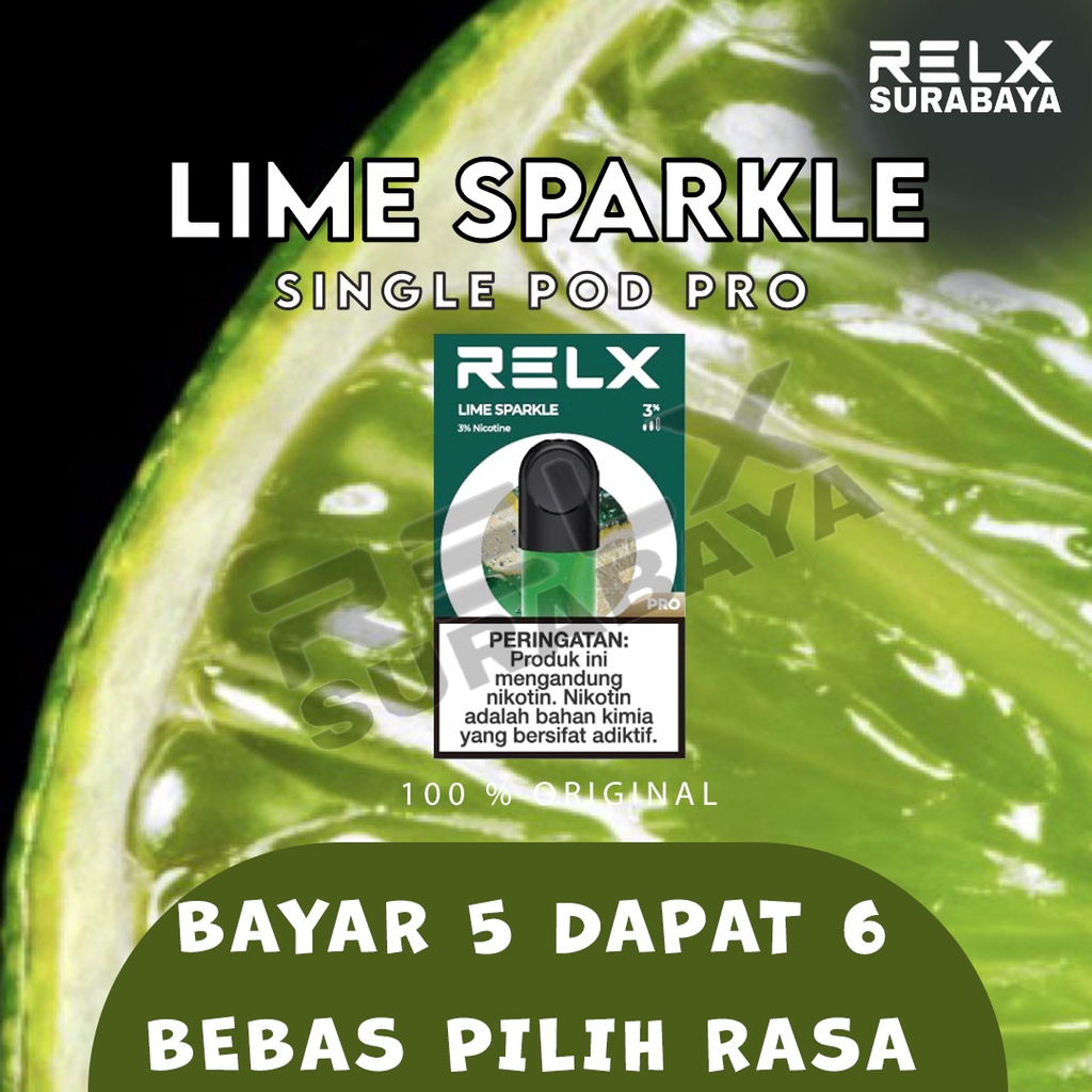 Jual RELX Pod Pro Ceramic Lime Sparkle (Sprite/ Zesty Sparkle) Ori 100% ...