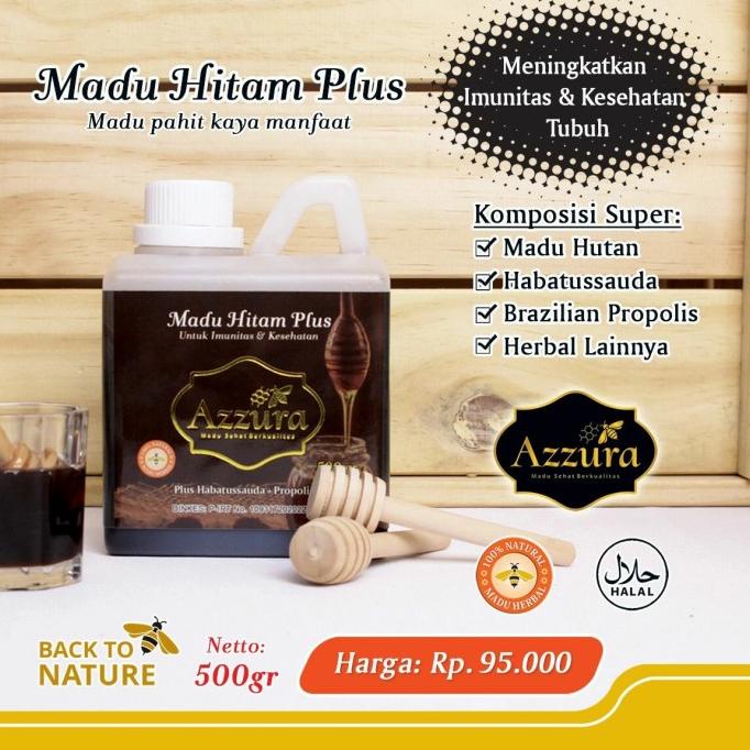 Jual Madu Azzura Madu Hitam Pahit Plus Propolis 500 gr | Shopee Indonesia