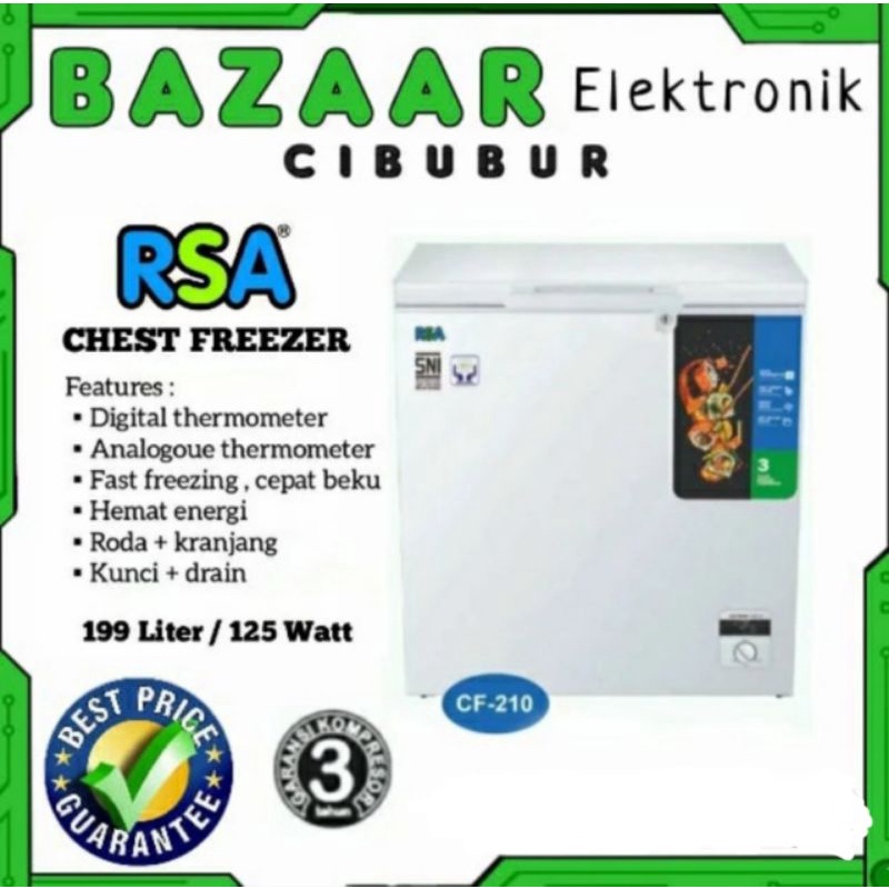 Jual RSA FREEZER BOX CF 210 / CF210 199 LITER HAMPIR 200 LITER | Shopee ...