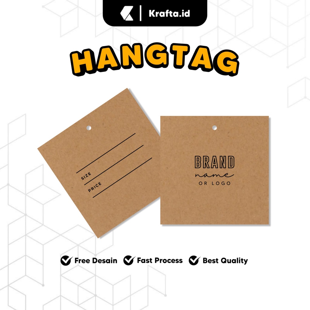 Jual Hang Tag Kotak Label Baju Rustic - Kertas Kraft 280 gsm | Shopee ...
