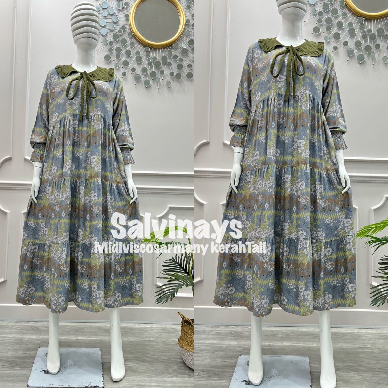 Jual Baju salvina midi dress jumbo (4L dan 5L) | Shopee Indonesia