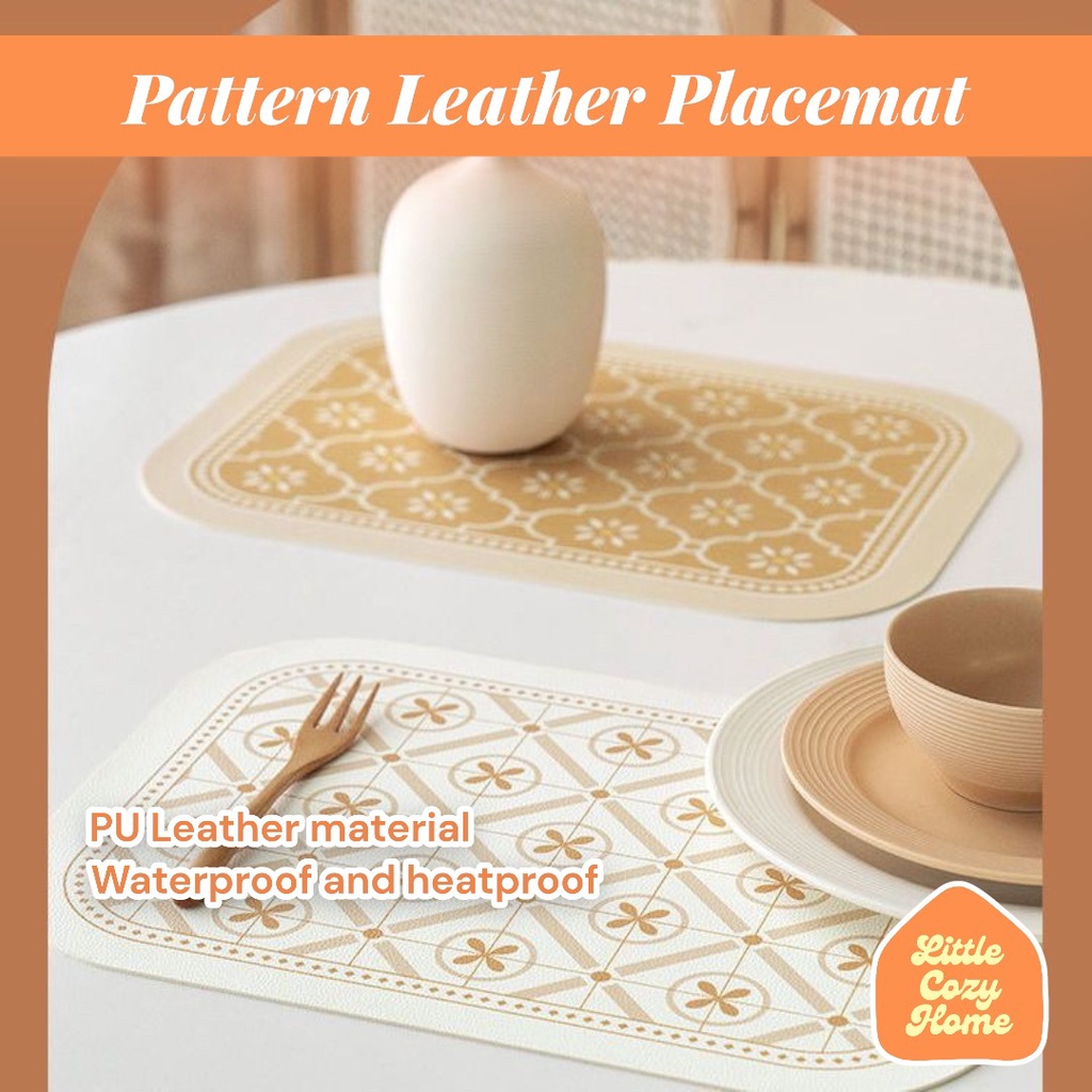 Jual Pattern Leather Placemat / Alas Meja Makan / Tablemat / Taplak ...