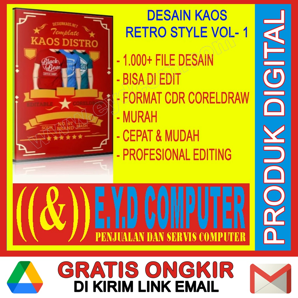 Jual DESAIN KAOS DISTRO RETRO STYLE VOL - 1 KOLEKSI TEMPLATE DESIGN ...