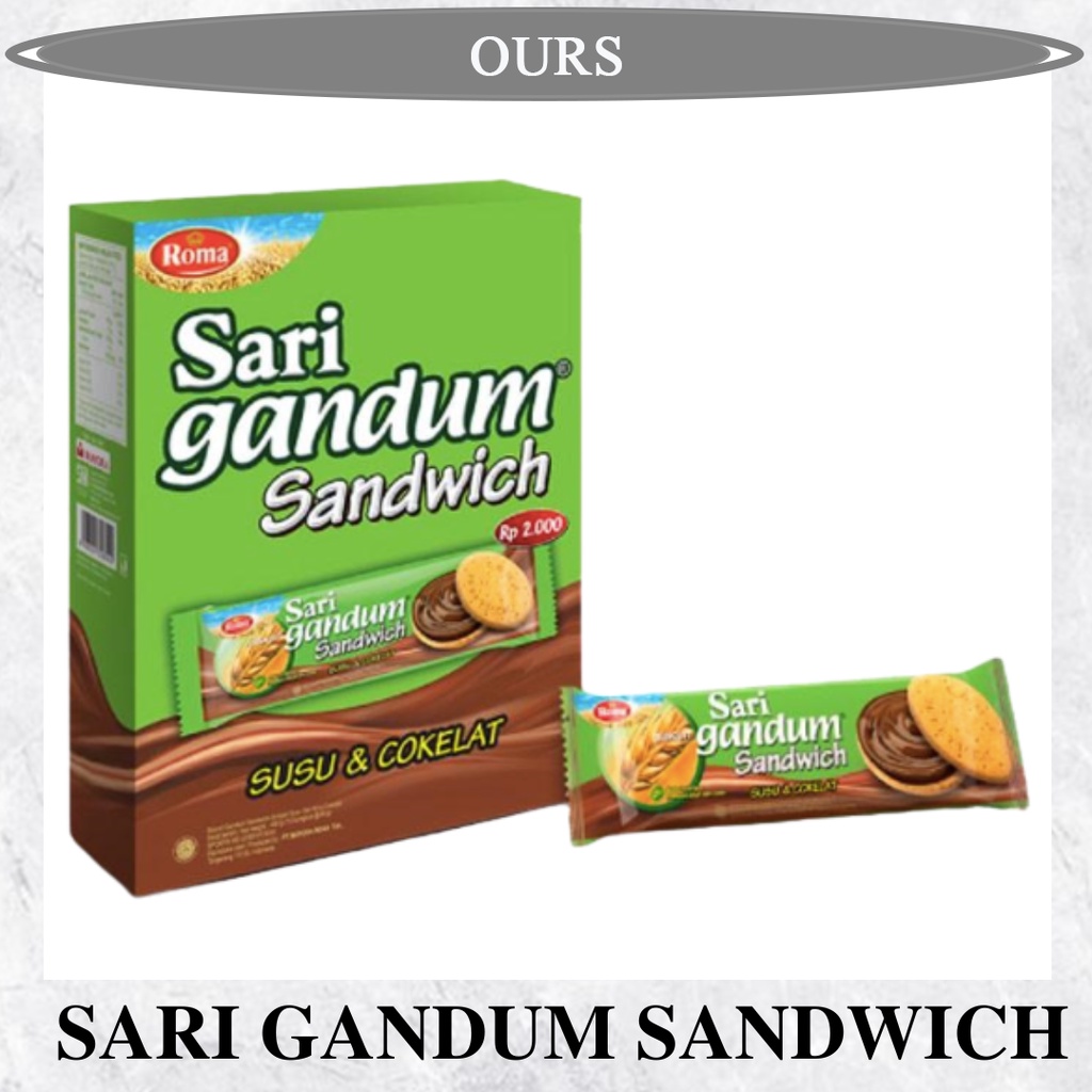 Jual ROMA Sari Gandum Coklat KEMASAN KECIL ISI 3 Berat 36gr | Shopee ...