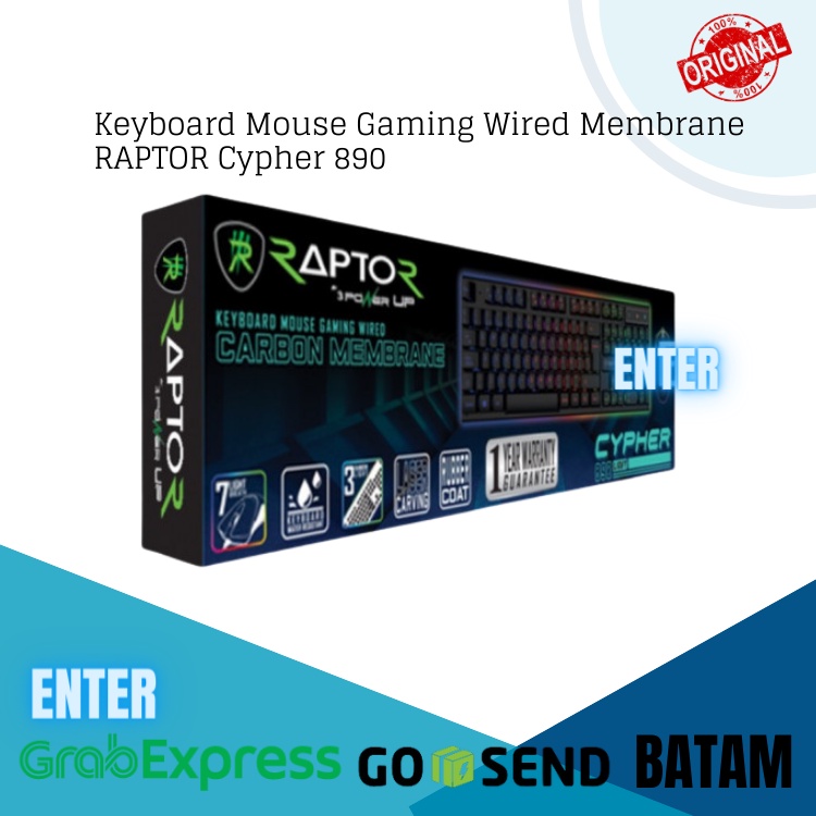 Jual Keyboard Mouse Gaming Wired Membrane RAPTOR Cypher 890 Light LED ...