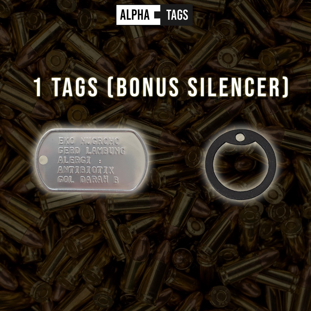 Jual Dog tag 1 keping , tags only dogtags standar america, custom ...