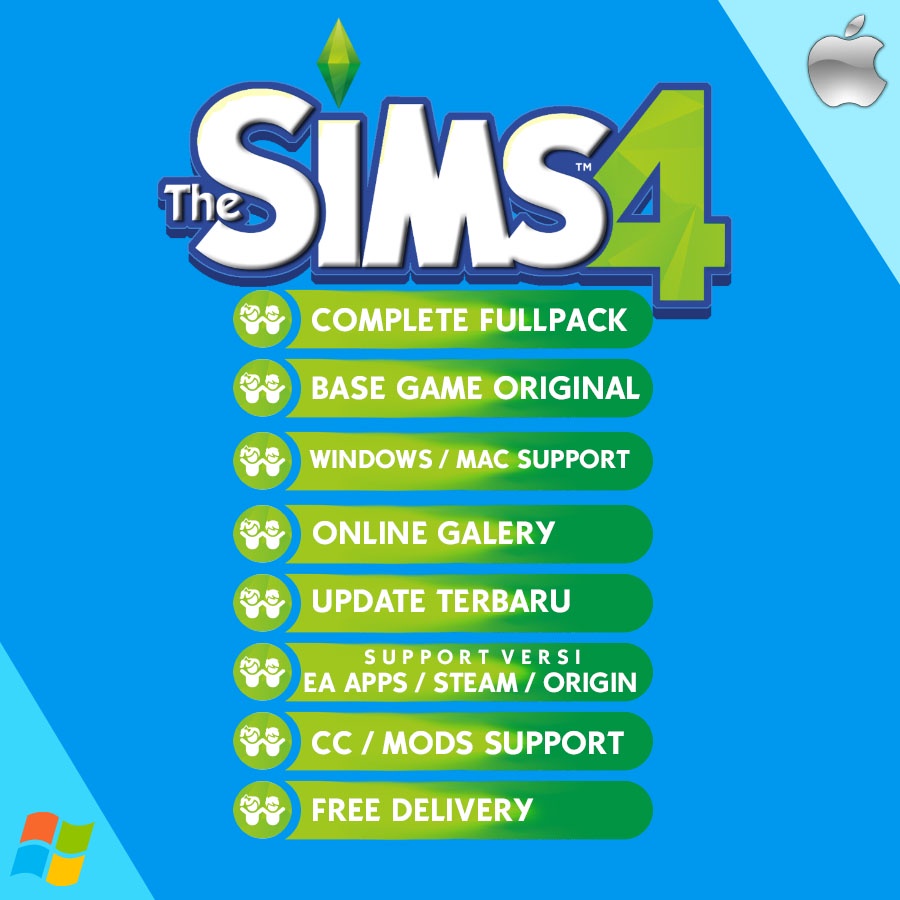 Jual Windows Mac The SIMS 4 ORIGINAL ALL DLC FULLPACK FULL PACK ...