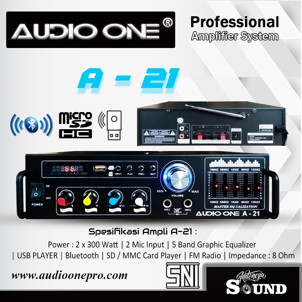 Jual AUDIO ONE A-21 POWER AMPLI AMPLIFIER ORIGINAL BERGARANSI | Shopee Indonesia