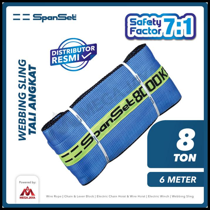 Jual Promo Webbing Sling Belt / Tali Angkat 8 Ton X 6 Meter Spanset ...