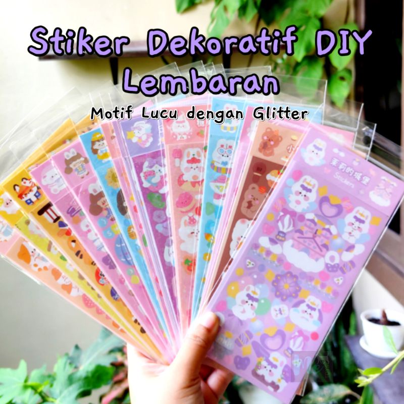 Jual Stiker Dekoratif DIY Lembaran Motif Lucu dengan Glitter | Shopee ...