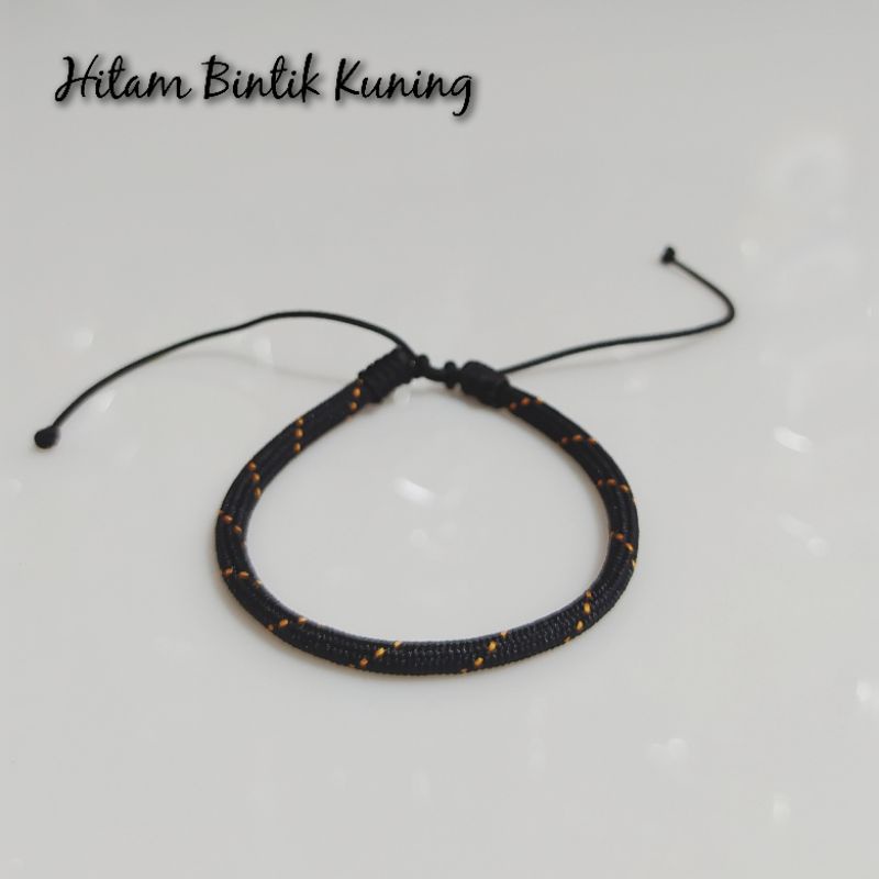 Jual Gelang Etnik Tali Hitam Polos 3,5mm | Shopee Indonesia