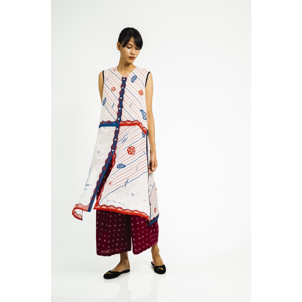 Jual Baju Santai Bunga Laut Blue Maroon | Shopee Indonesia