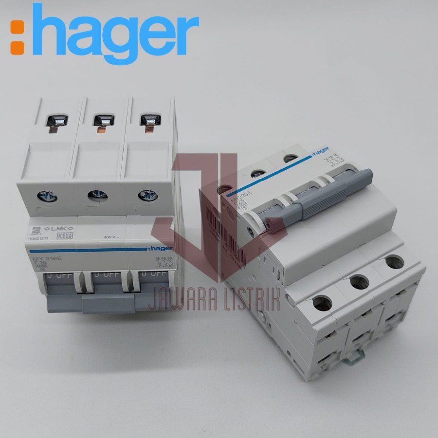 Jual HAGER MCB 3P 3 PHASE 6 10 16 20 25 32 40 AMPER 4,5KA TYPE C MY SNI | Shopee Indonesia