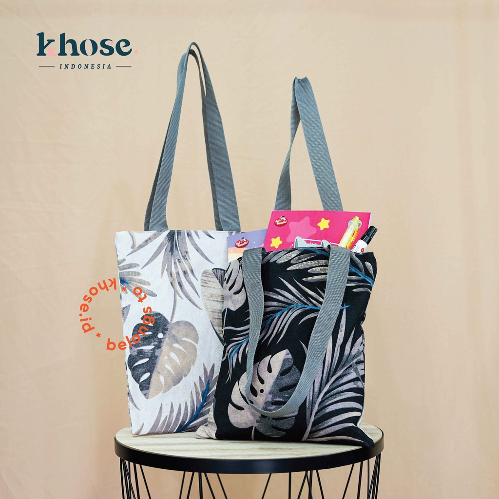 Jual Tas hadiah Canvas besar 25x30 Motif Bunga / TAS KULIAH / TAS KERJA ...