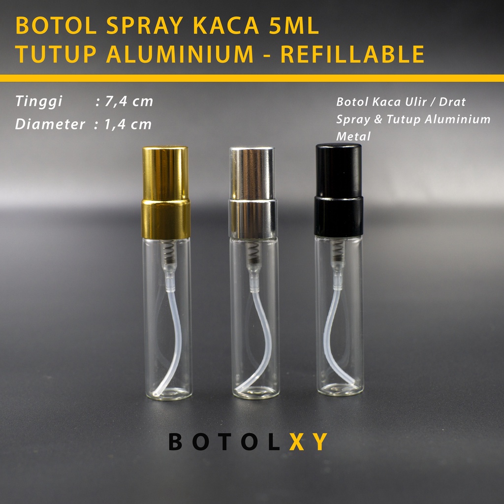 Jual Botol Spray Kaca 5ml - Sprayer & Tutup Metal / Aluminium Travel ...