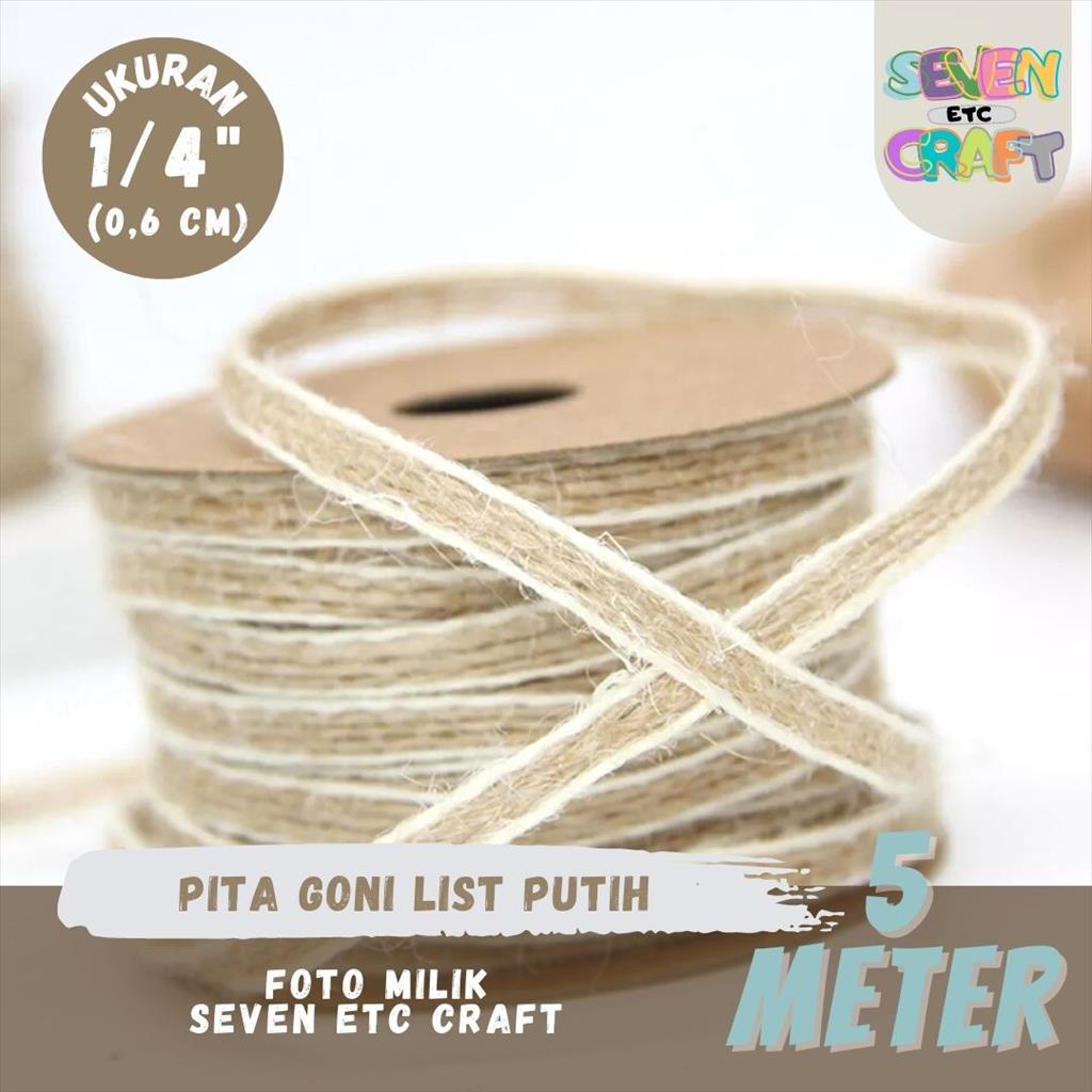Jual Pita Goni List Putih 1/4 inch ( 0,6 cm ) 5 meter | Shopee Indonesia
