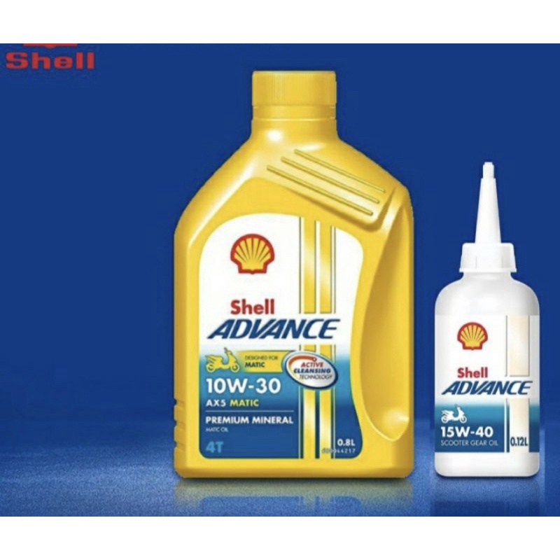 Jual Paket Oli Shell Advance AX5 10W-30 0.8 L (Matic) + Gear oil 15W-40 ...