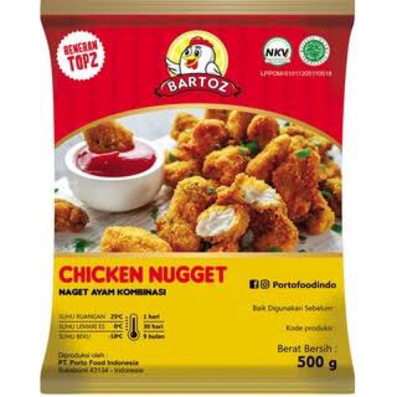 Jual Nugget chicken bartoz ayam/nuget bartoz 500gr grab instan | Shopee ...