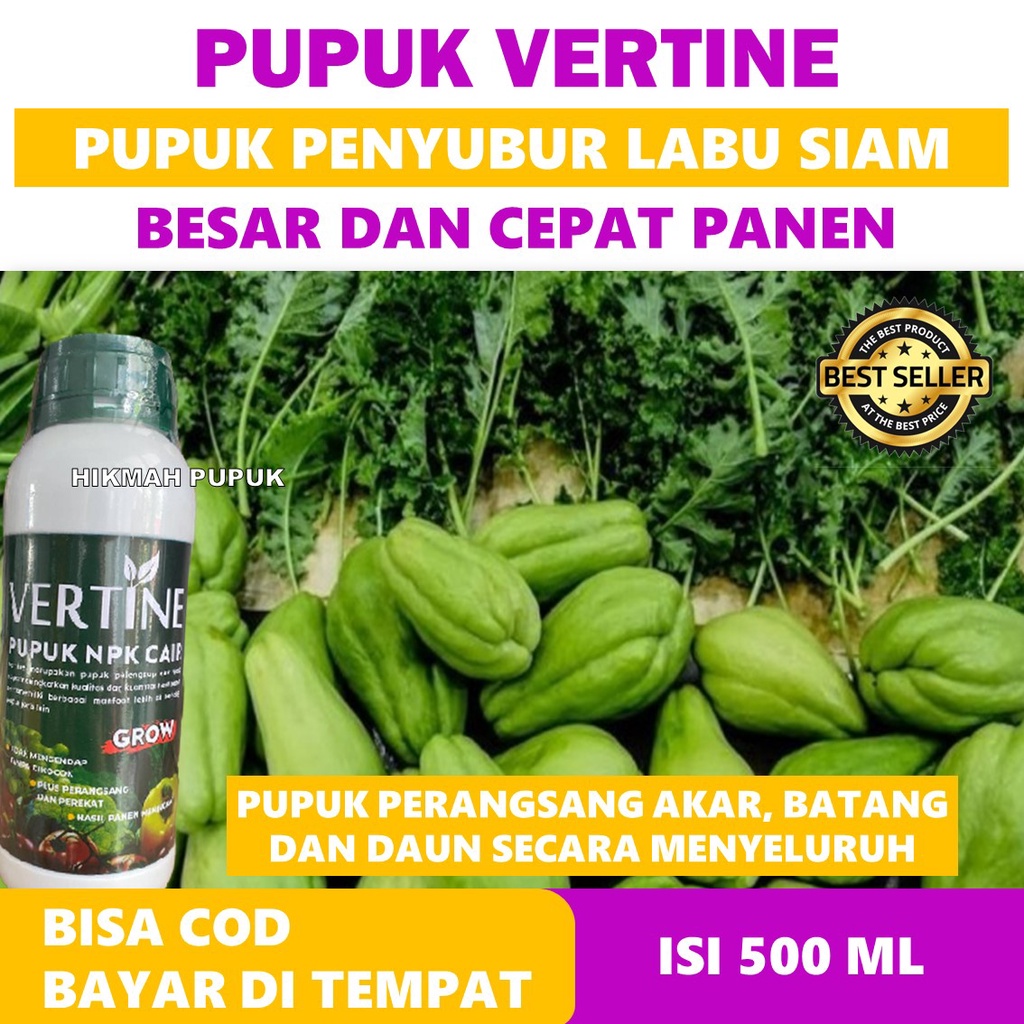 Jual Pupuk NPK Semprot Pelebat Tanaman Labu Siam VERTINE isi 500 ML ...